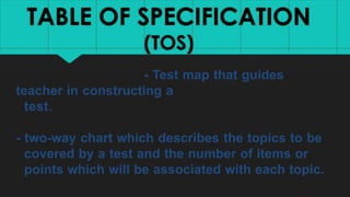 preparing assessment table of specifications for assessment making-.pptx