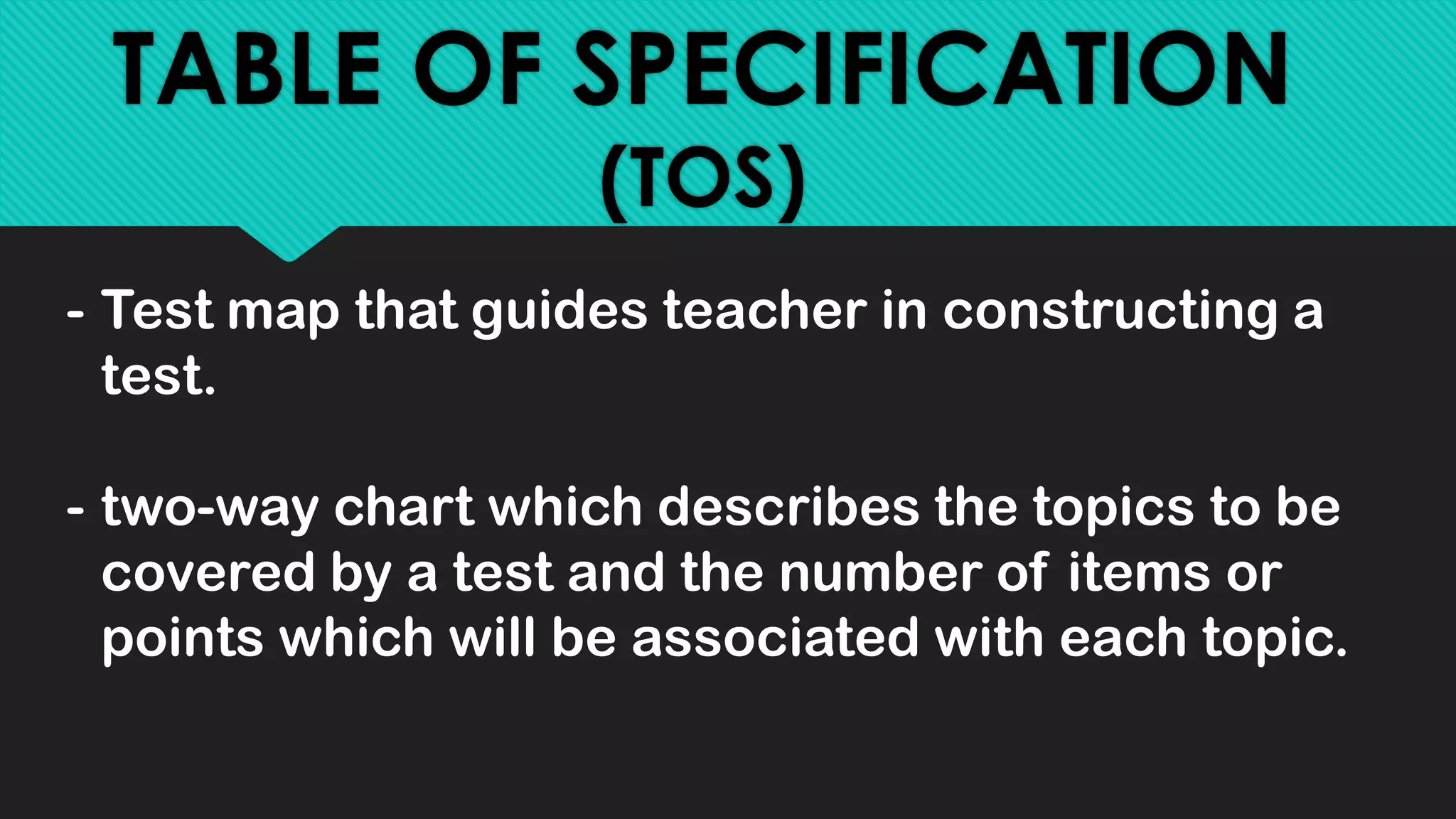 Assessment and TOS Making | PDF