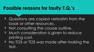 Assessment and TOS Making | PDF