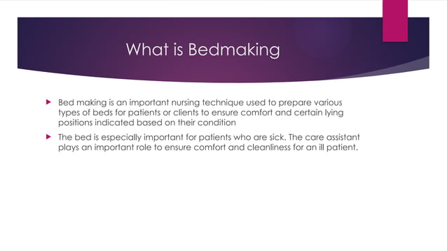 Preparing Bed for Occupancy.pptx to help CNAs | PPTX