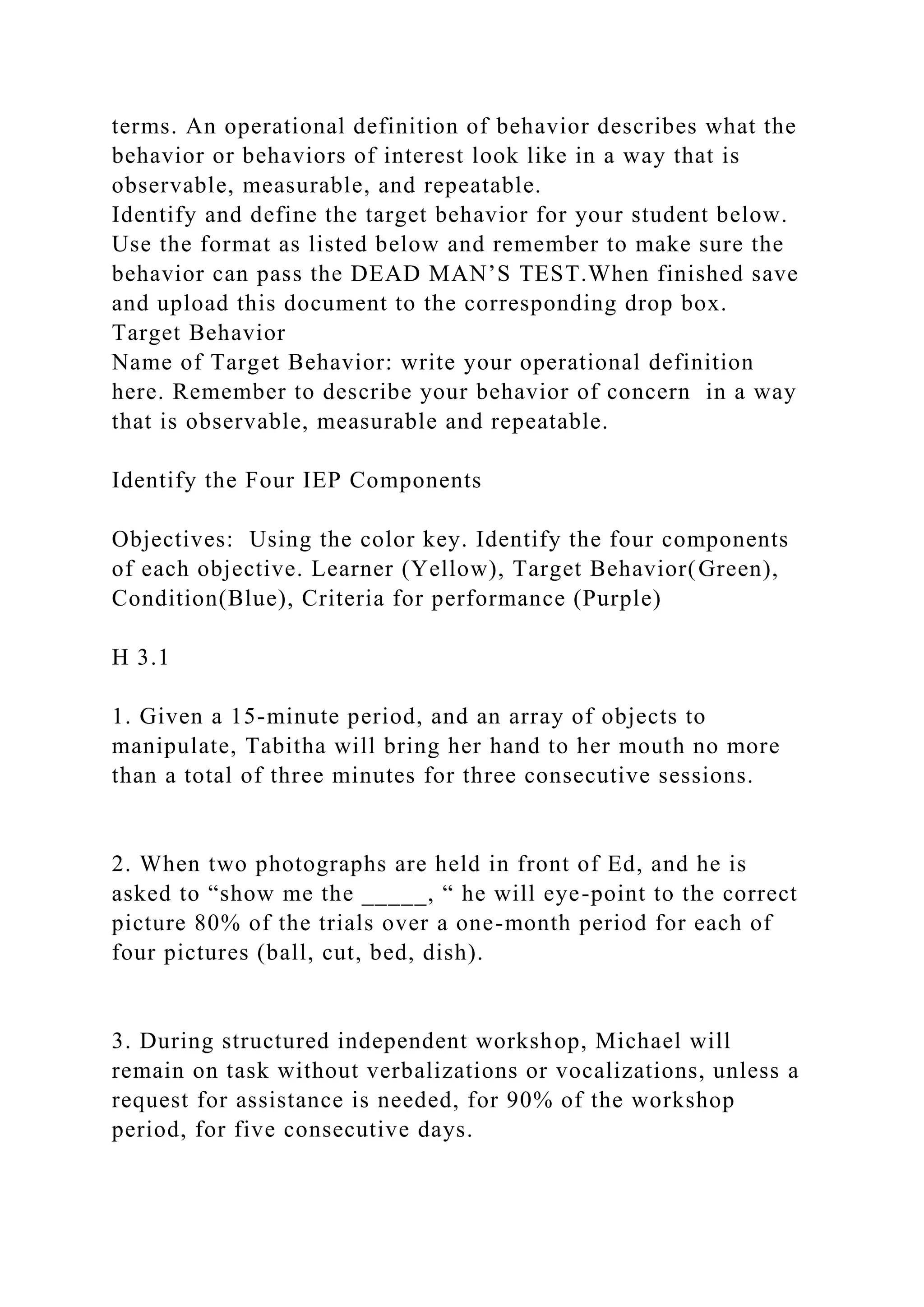 Preparing Behavioral ObjectivesChapter 3Do Now Activity.docx