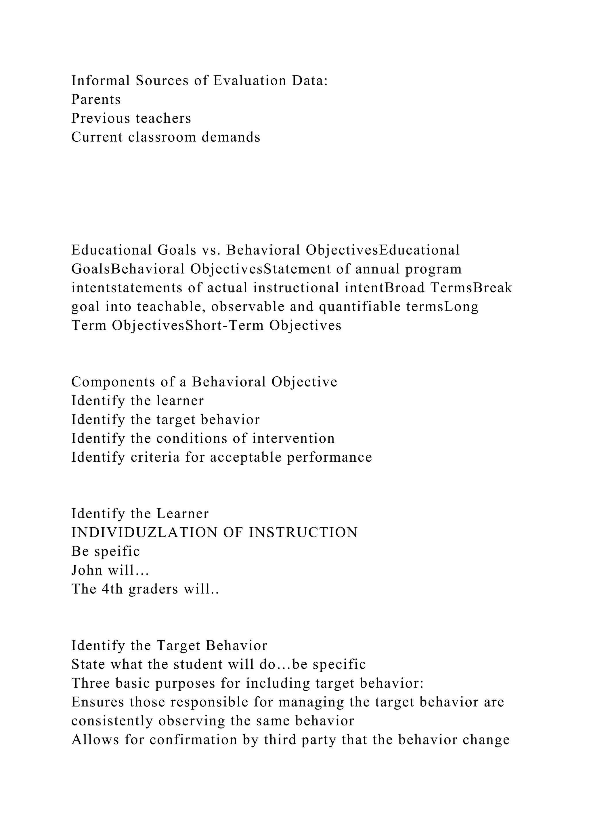 Preparing Behavioral ObjectivesChapter 3Do Now Activity.docx