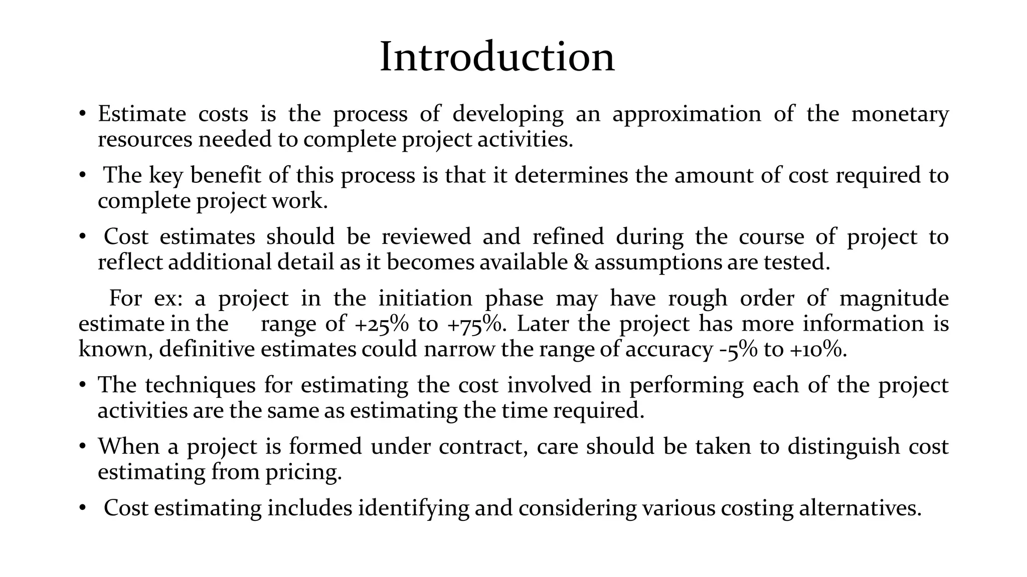 Preparing cost estimation | PPTX | Business Accounting & Finance | Business