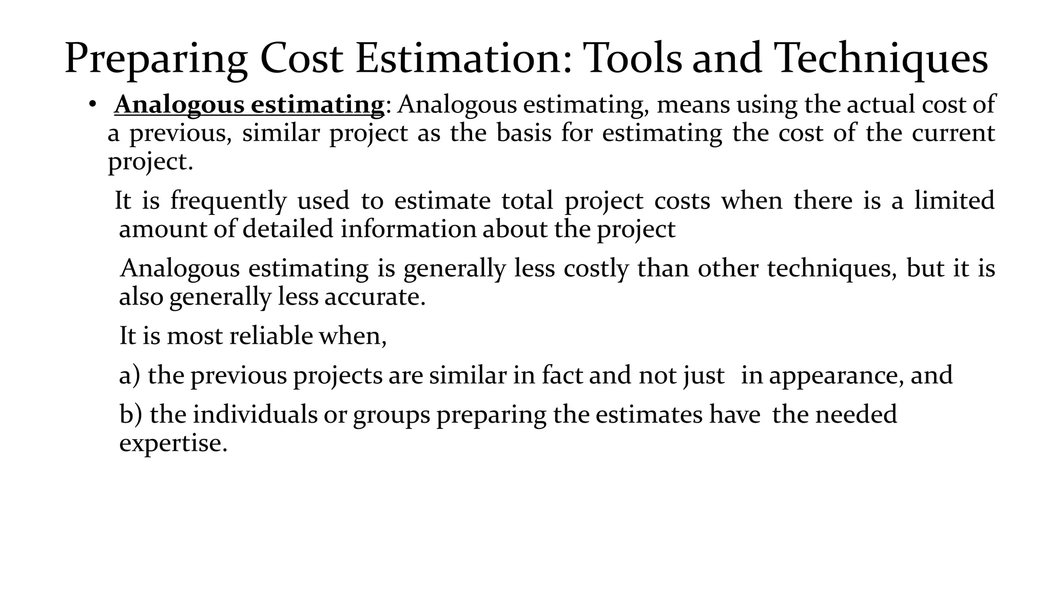 Preparing cost estimation | PPTX | Business Accounting & Finance | Business