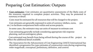 Preparing cost estimation | PPTX | Business Accounting & Finance | Business