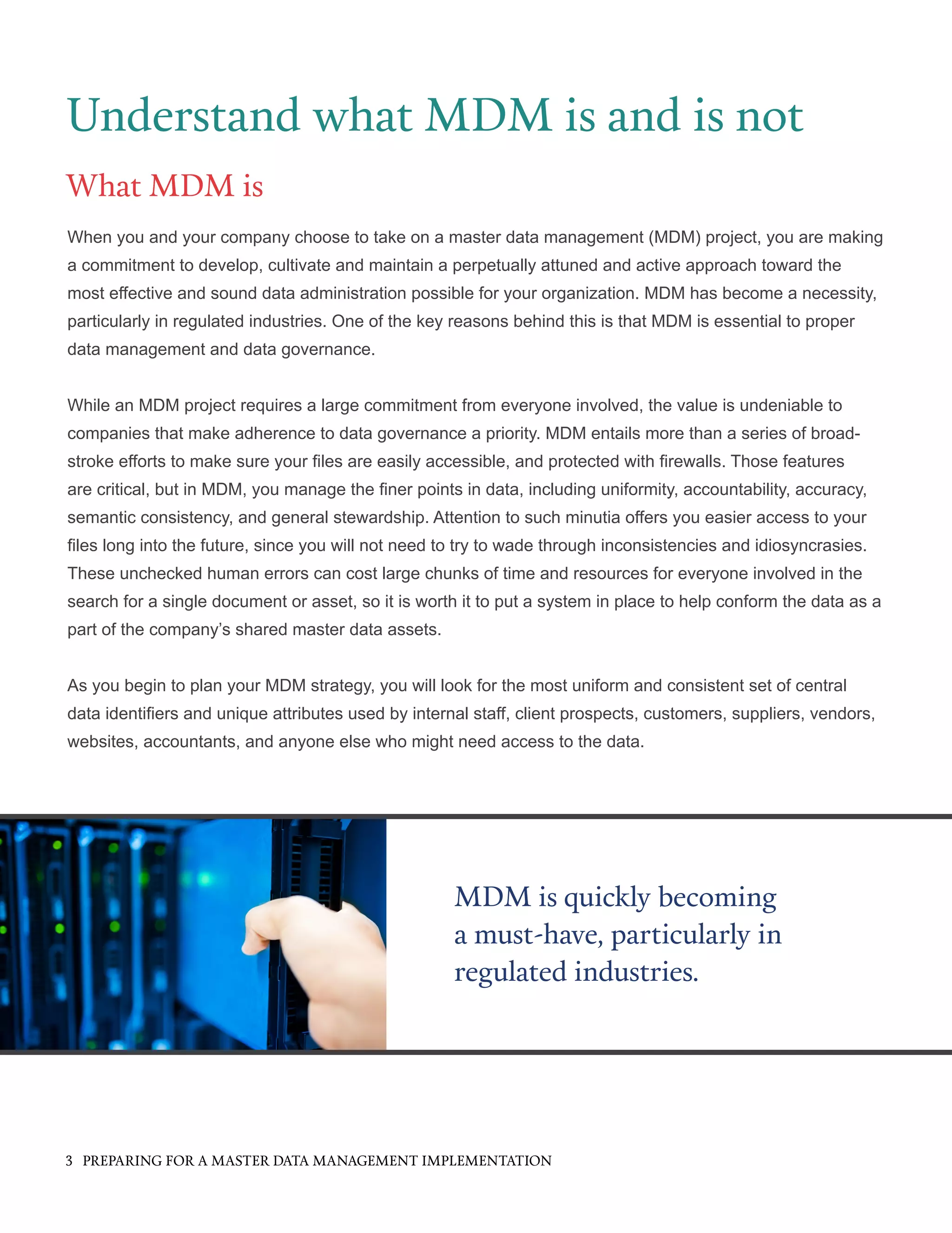 Preparing For a Master Data Management Implemenation | PDF | Databases | Computer Software and ...