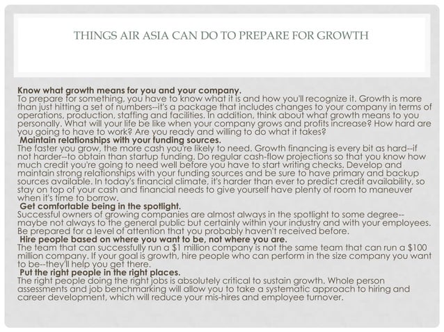 Preparing for and evaluating the challenges of growth | PPTX