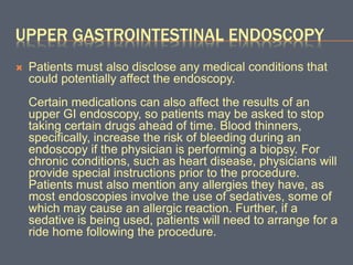 Preparing for an Upper Gastrointestinal Endoscopy | PPTX