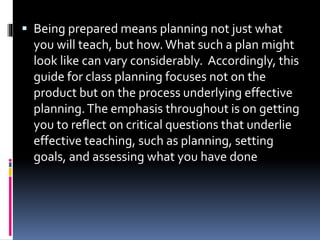 Preparing for class effectively | PPTX