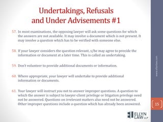 Preparing for Cross Examination and Discovery in Ontario Lawsuits | PPTX