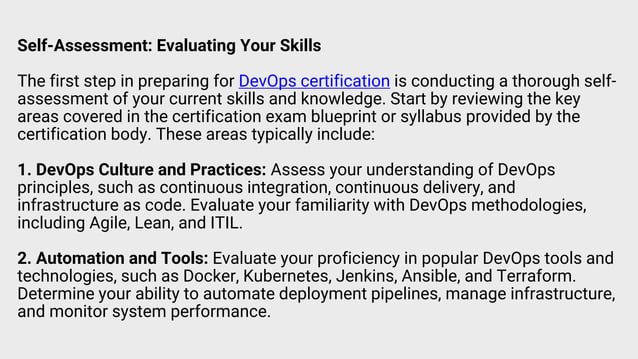 Preparing for DevOps Certification Self-Assessment and Skill Gap ...