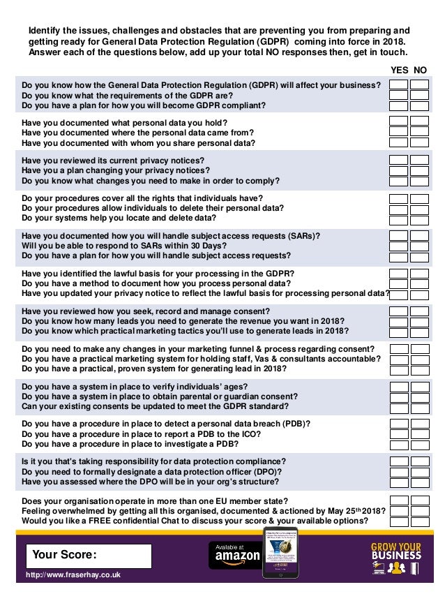 Preparing for EU GDPR compliance checklist Preparing for EU GDPR compliance checklist