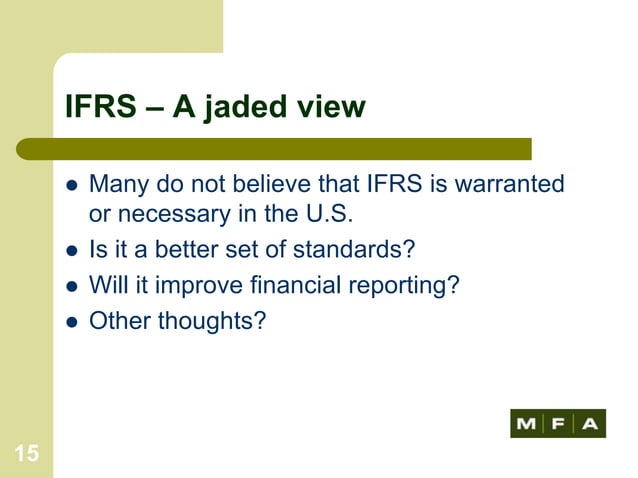 Preparing For IFRS - An Update | PPT