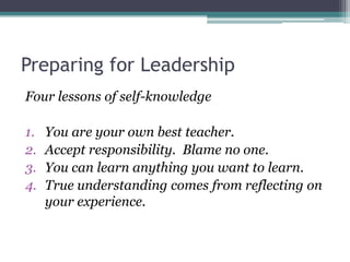 Preparing for Leadership | PPTX | Career Planning | Careers