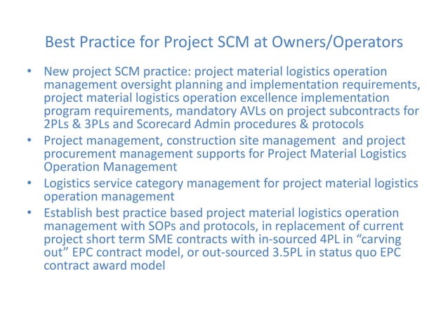 Preparing for new project inbound material logistics operation | PPT
