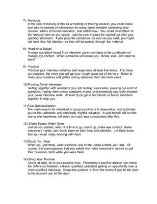 Preparing for Panel Interviews | DOCX