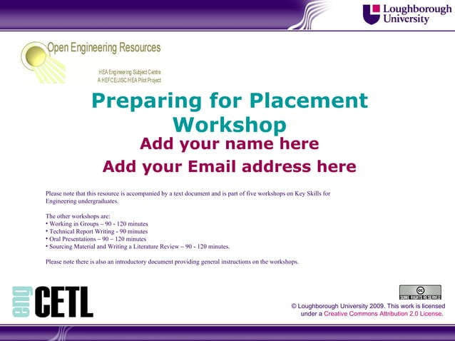 Preparing for Placement | PPT