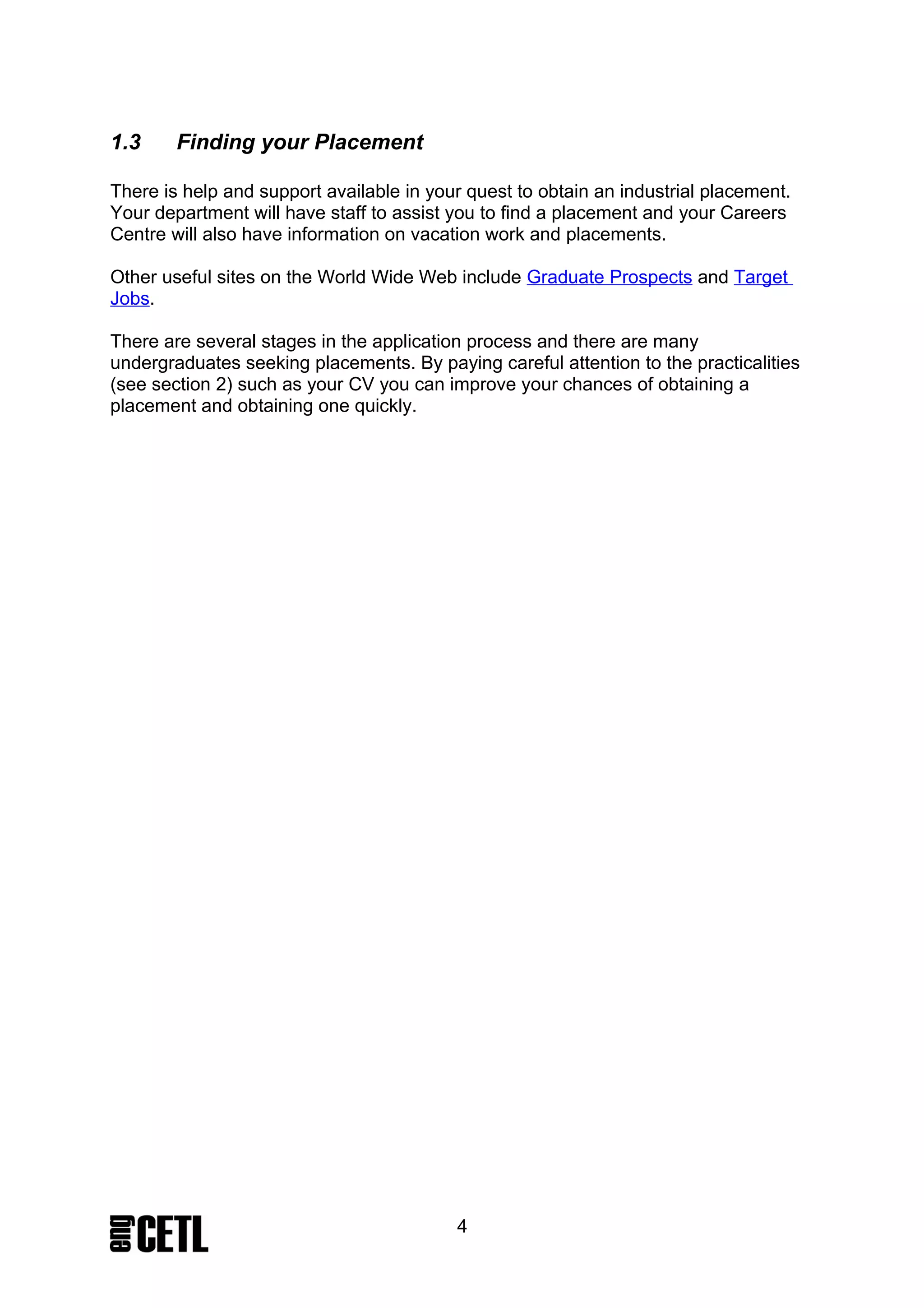 Preparing for Placement | DOC