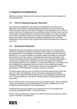 Preparing for Placement | DOC