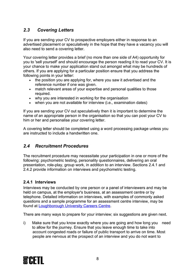 Preparing for Placement | DOC