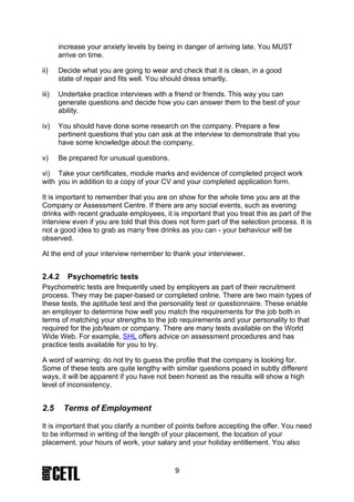 Preparing for Placement | DOC