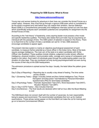 Preparing for ssb exams what to know | PDF
