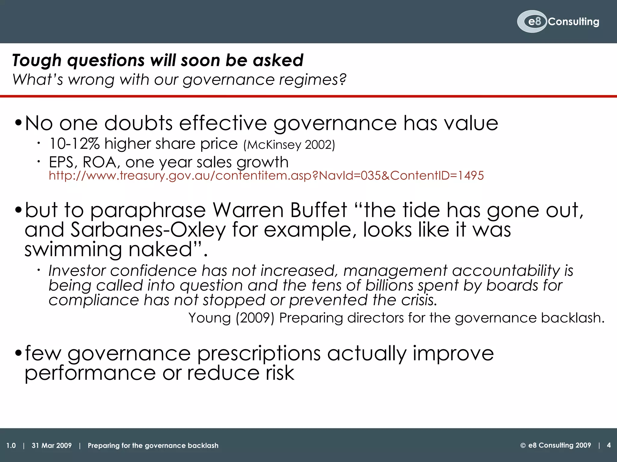 Preparing For The Governance Backlash | PPT
