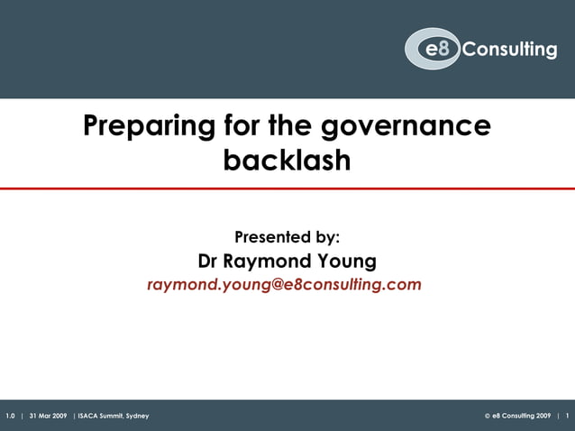 Preparing For The Governance Backlash | PPT