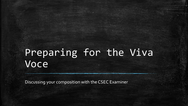 Preparing for the viva voce | PPT