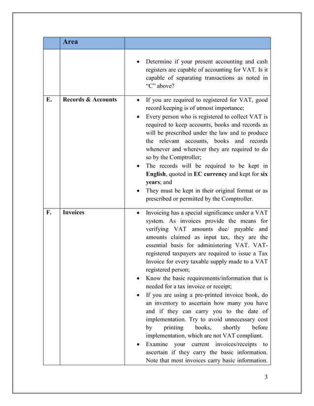 Preparing for vat implementation | PDF
