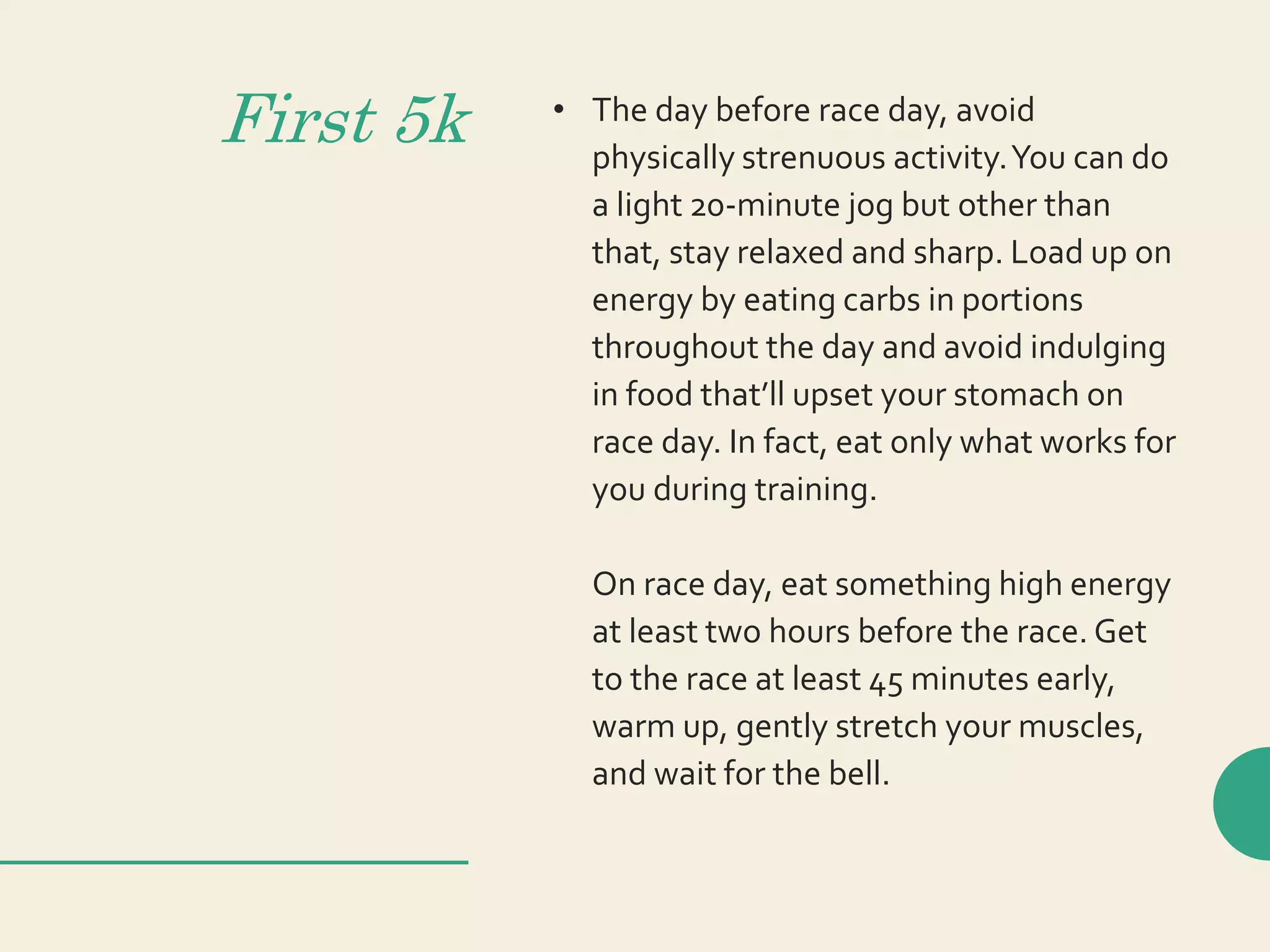 Preparing for Your First 5k Run - The Week Before | PPTX