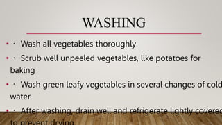 Preparing Fresh Vegetables in cookery 10 | PPTX | Cooking | Food & Drink