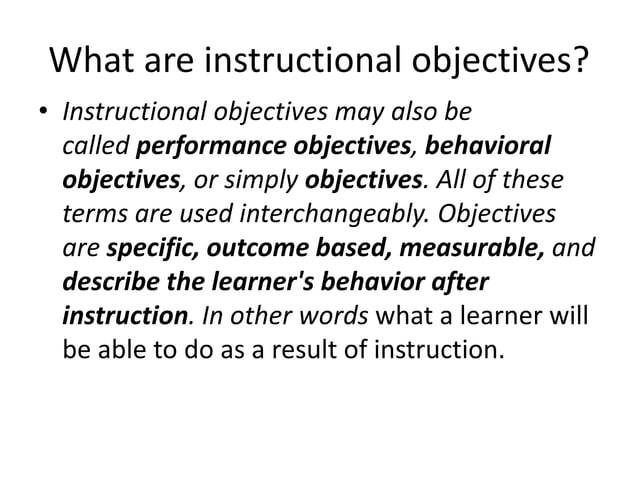 Preparing instructional objectives | PPTX