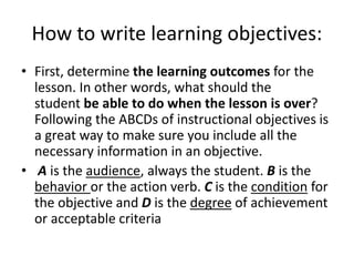 Preparing instructional objectives | PPTX