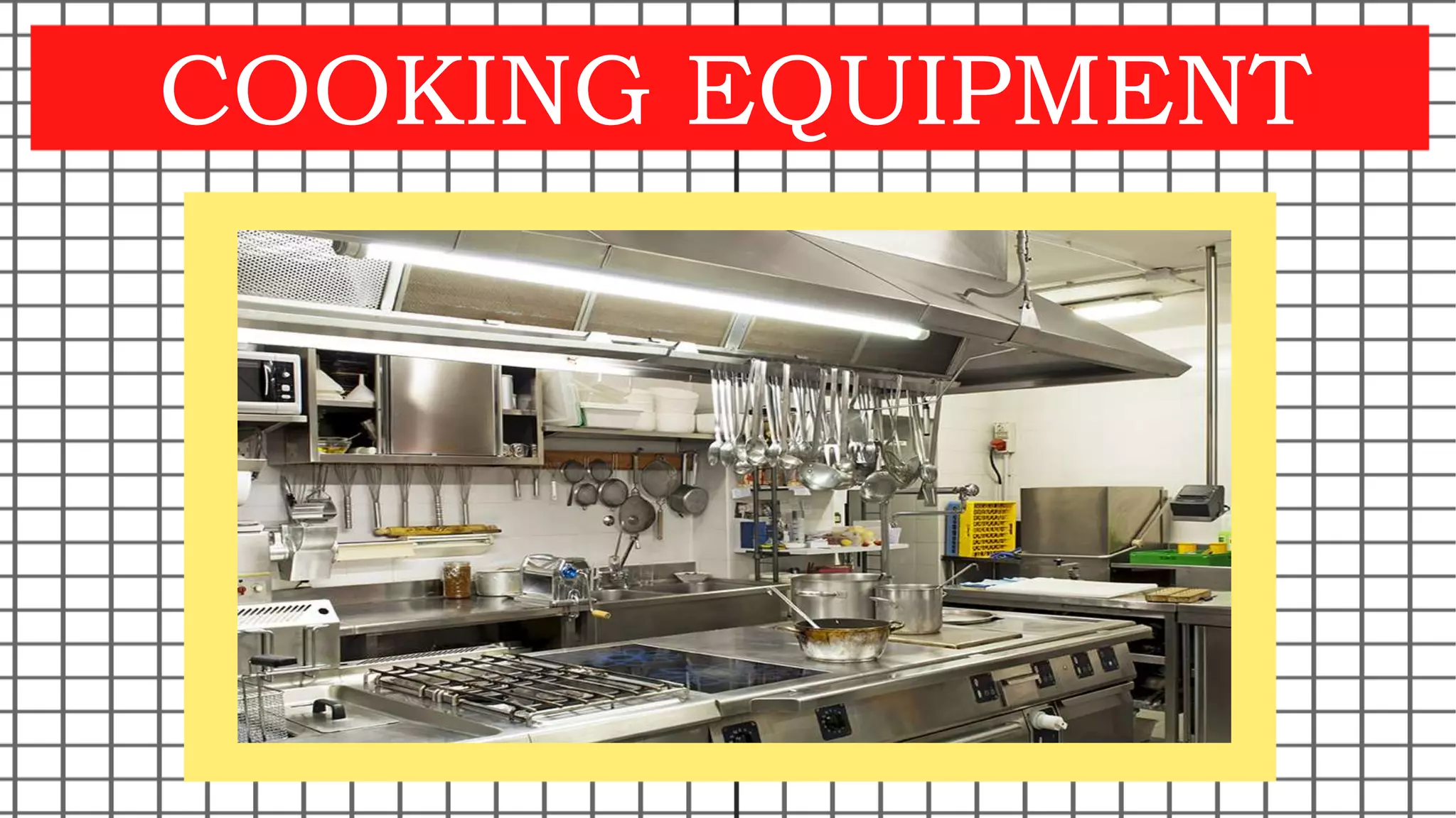 Preparing kitchen tools and equipment and the ingredients in food ...