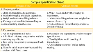 Preparing kitchen tools and equipment and the ingredients in food ...