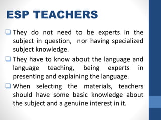 Preparing materials for esp teaching (1) | PPTX