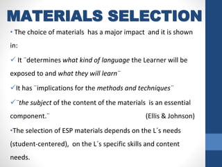 Preparing materials for esp teaching | PPT