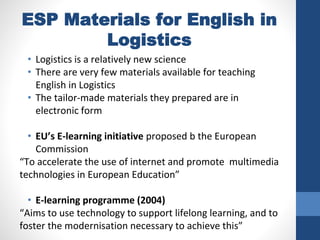 Preparing materials for esp teaching | PPT