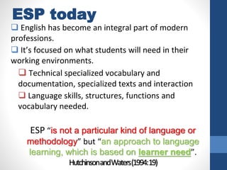 Preparing materials for esp teaching | PPTX | Education