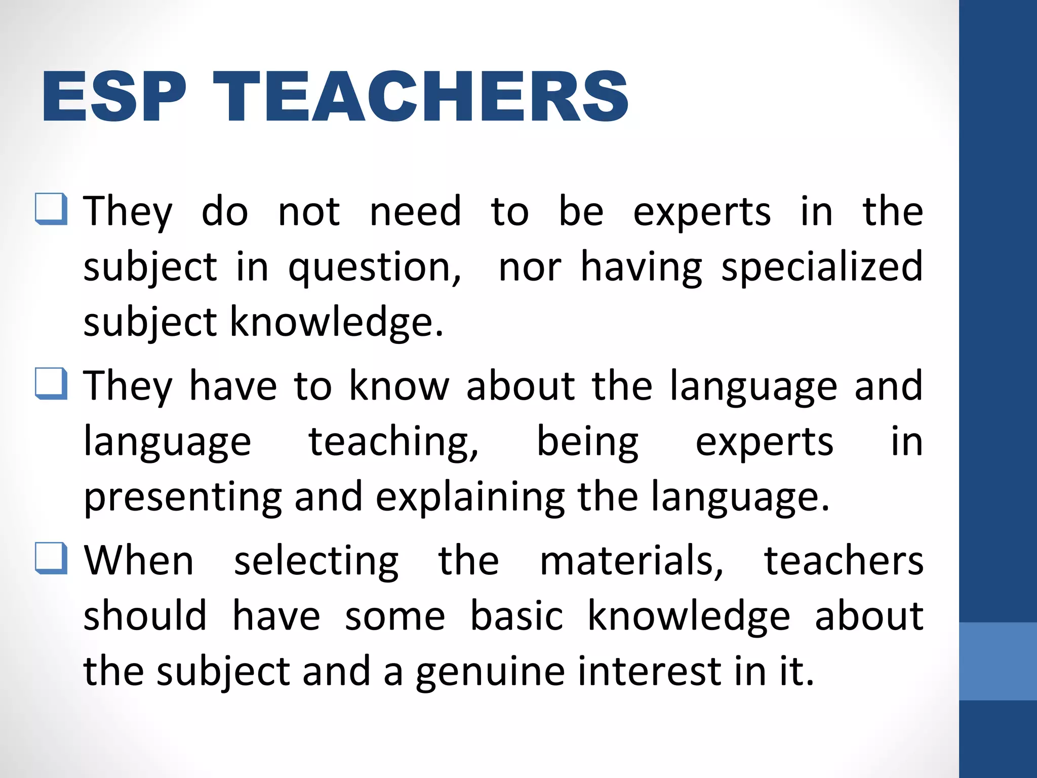 Preparing materials for esp teaching (1) | PPT