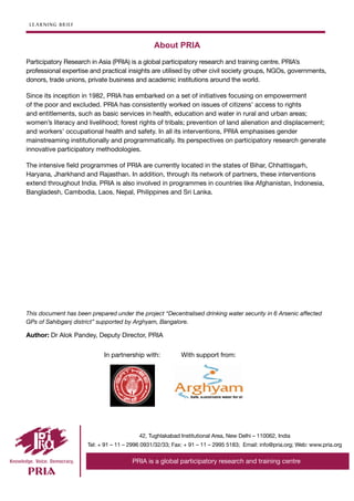 Preparing participatory water security plans PRIA | PDF