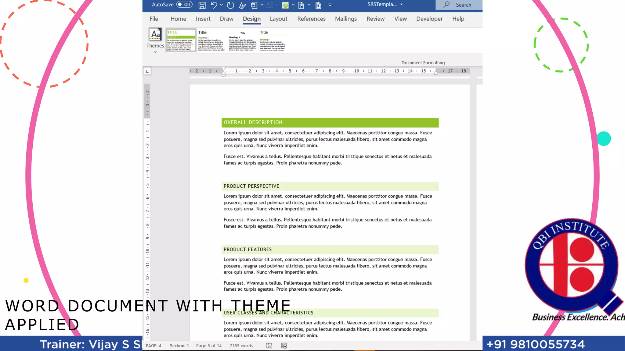 Preparing Professional (Requirement) Documents Using MS Word | PPT