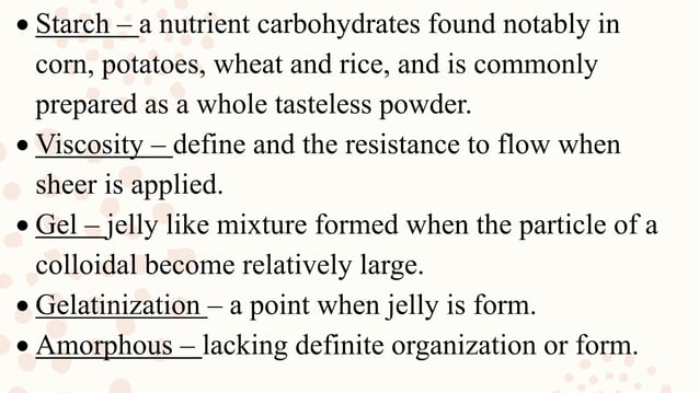 Preparing starch dishes | PPTX | Desserts and Baking | Food & Drink