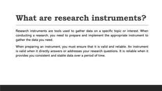 Preparing the Research Instruments | PDF