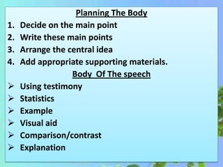 Preparing the speech | PPTX