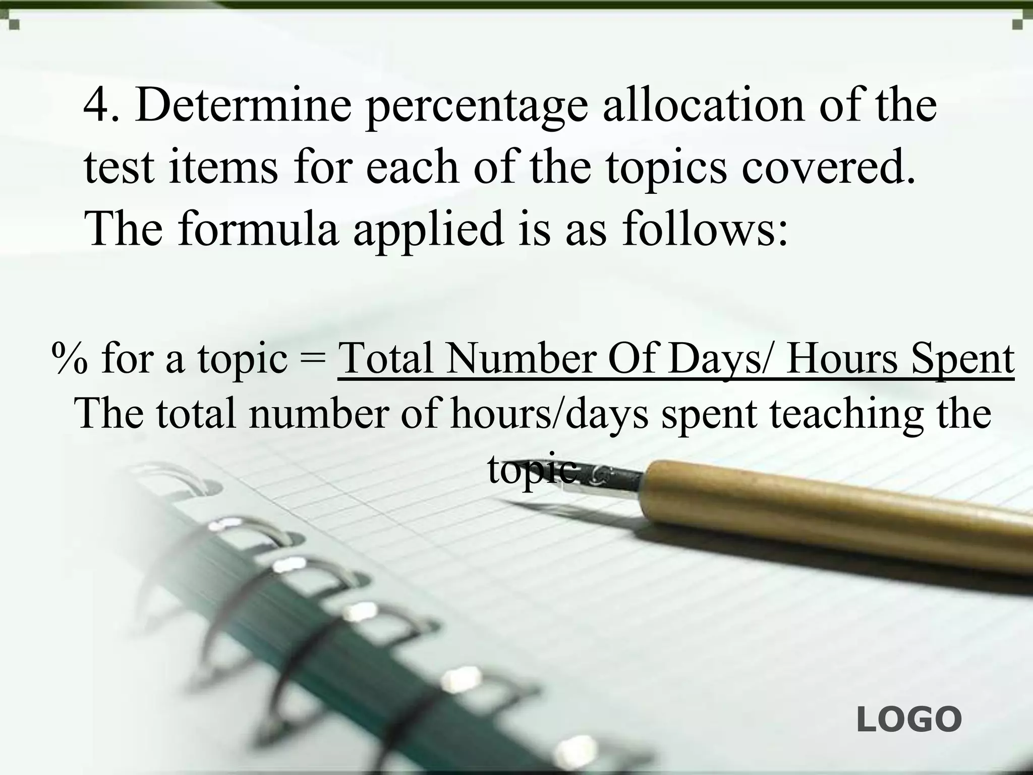 Preparing The Table of Specification | PPTX