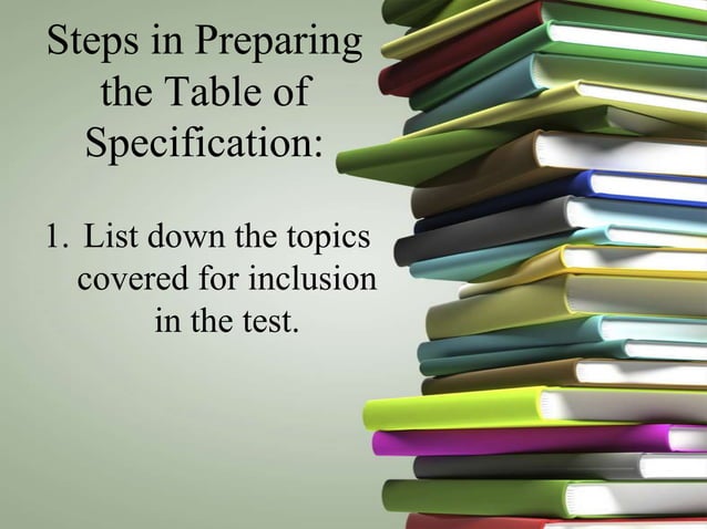 Preparing The Table of Specification | PPTX | Educational Assessment ...