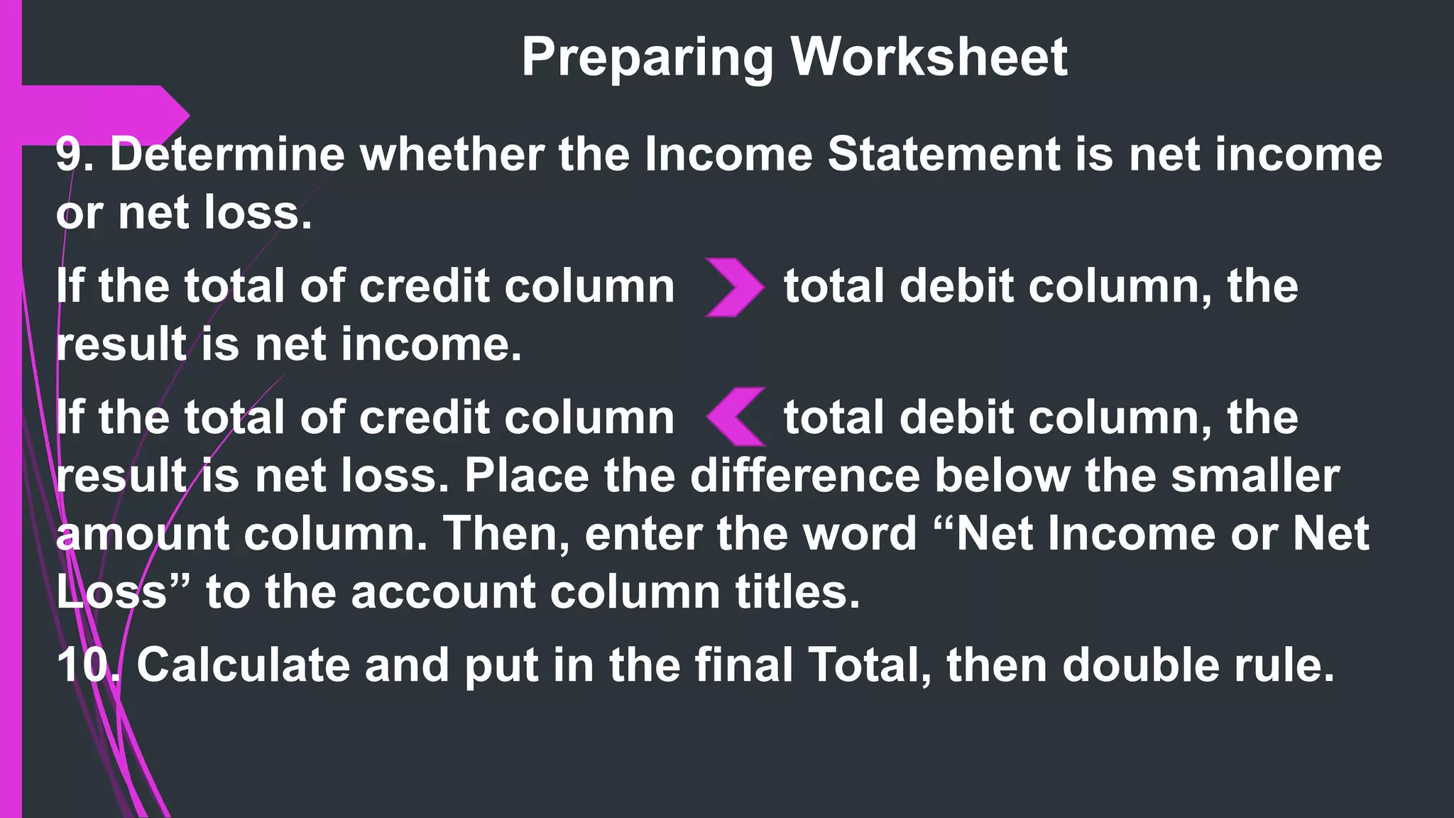 How To Prepare A Worksheet - Bookkeeping | PPTX