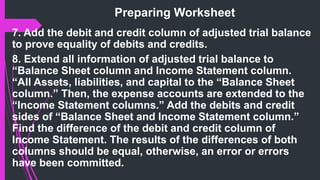 How To Prepare A Worksheet - Bookkeeping | PPTX